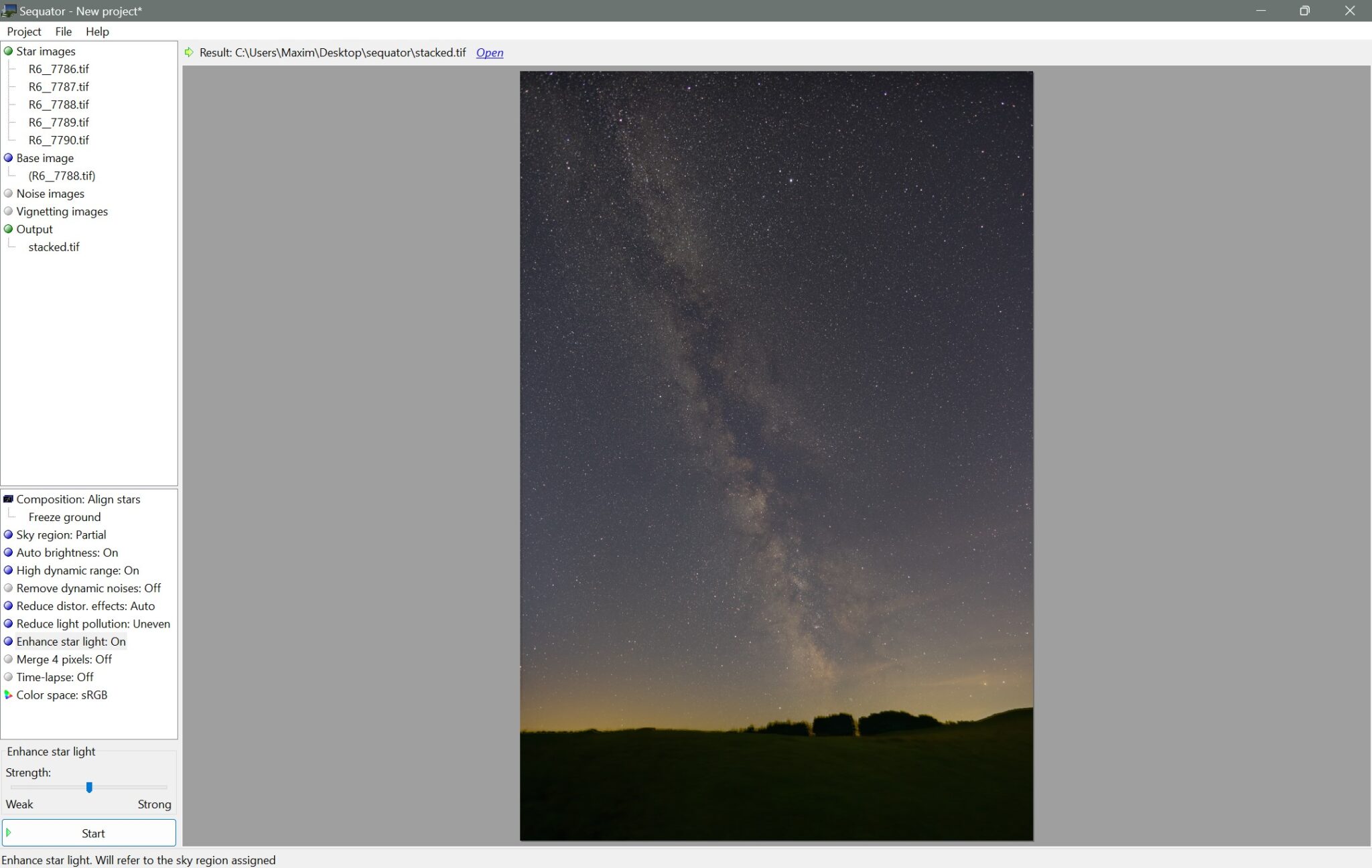 Sequator Anleitung: Milchstraßenfotos einfach stacken